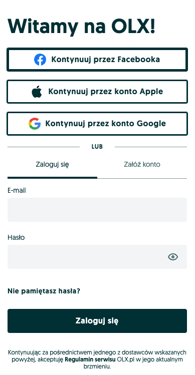 Artykuł: Logowanie na konto OLX